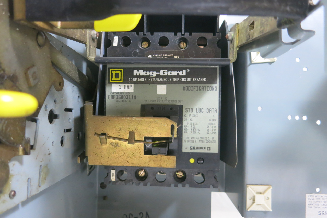 Square D Model 5 3A Breaker Feeder 12" MCC Bucket 3 Amp Mod 5 (BJ0310-24) - River City Industrial